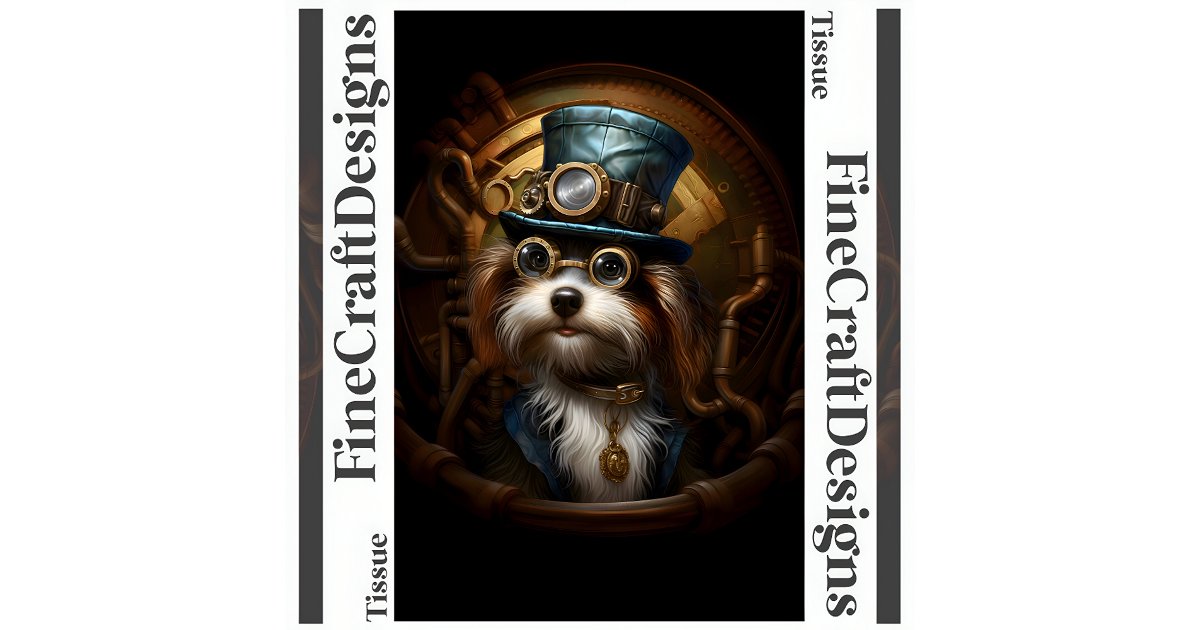 Decoupage Mousseline Steampunk Dog Faux Ink L 033 Tissue Paper | Zazzle