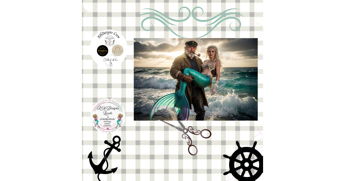 Decoupage Mythical Sailor Rescue Mermaid at Sea Tissue Paper | Zazzle