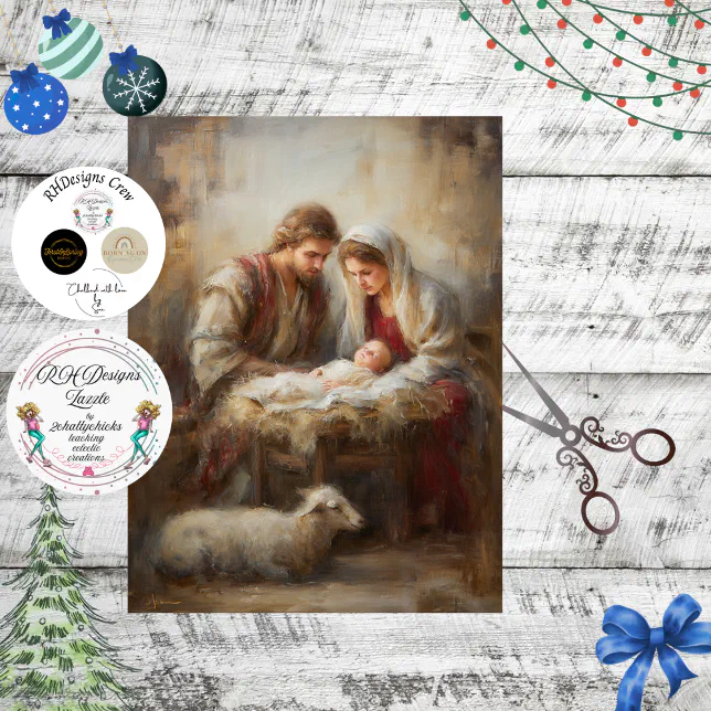 Decoupage Nativity Scene Jesus Mary Joesph Tissue Paper | Zazzle