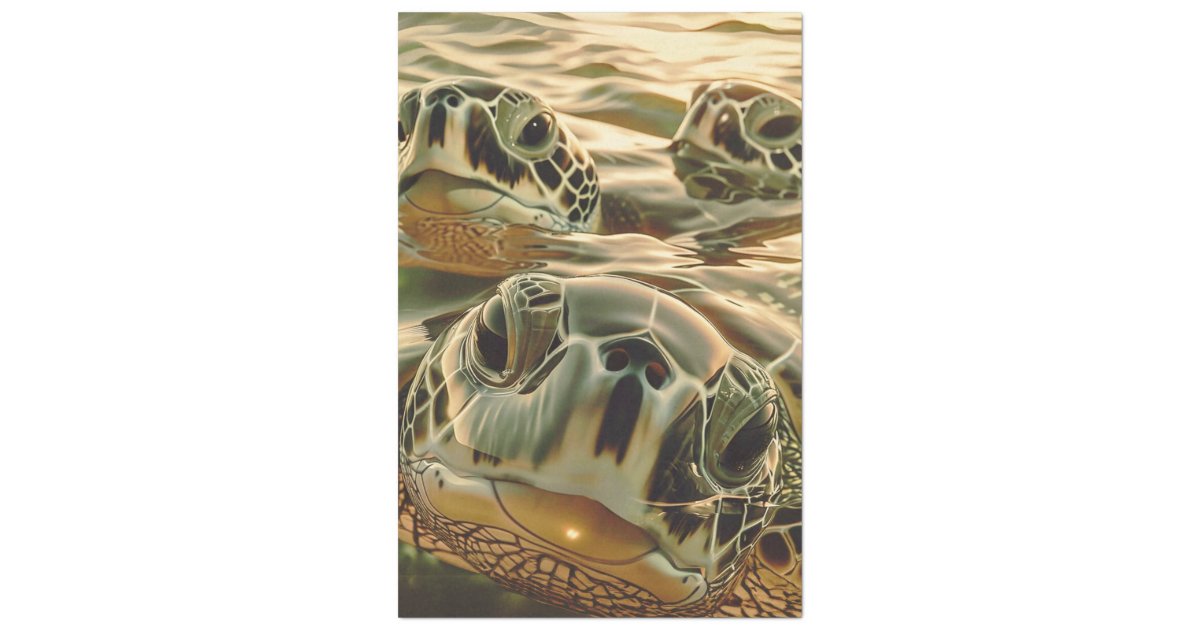 Decoupage Ocean Sea Turtle Photography Tissue Paper | Zazzle