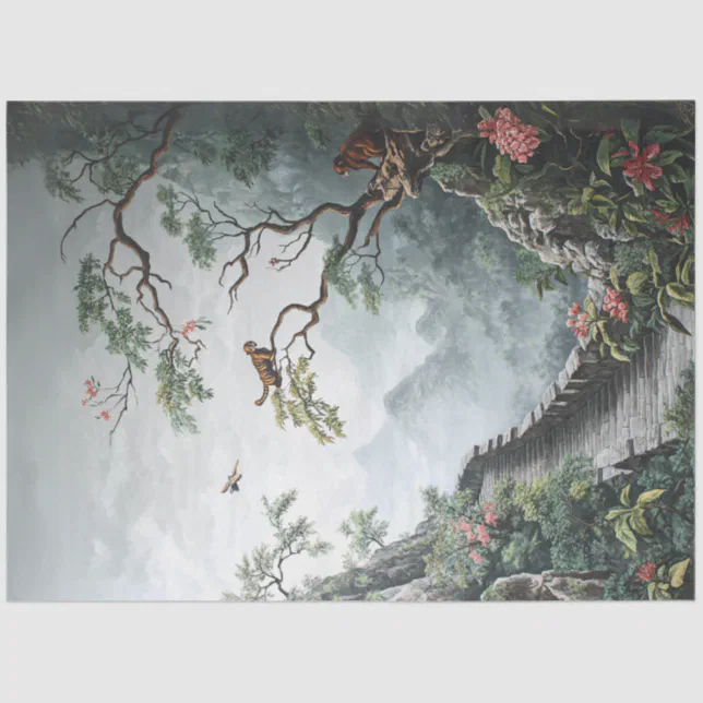 Decoupage Oriental Landscape Wallpaper Design Tissue Paper | Zazzle
