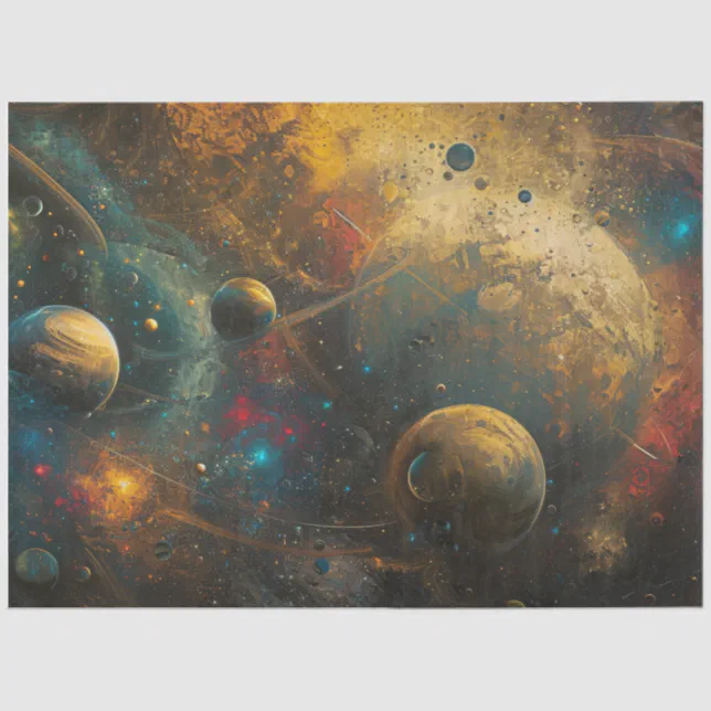 Decoupage Outer Space Galaxies Stars Planets Tissue Paper | Zazzle