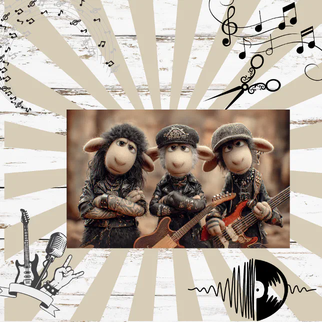 Decoupage Punk Rock Sheep Band Tissue Paper | Zazzle
