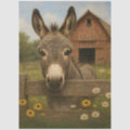 Decoupage Rustic Donkey Farm Scene Tissue Paper | Zazzle