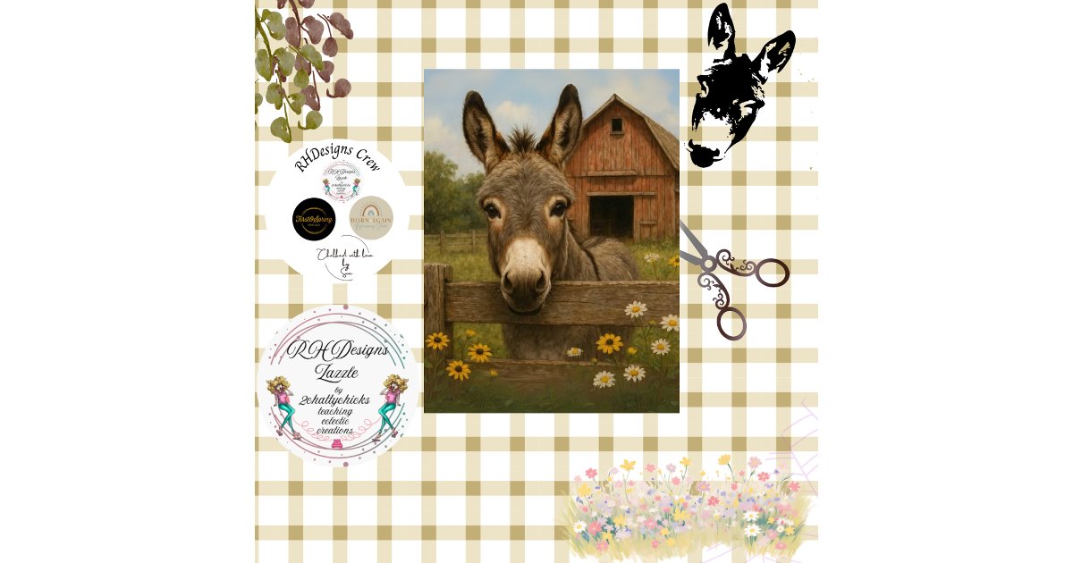 Decoupage Rustic Donkey Farm Scene Tissue Paper | Zazzle