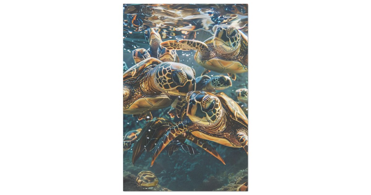 Decoupage Sea Turtles Tissue Paper | Zazzle