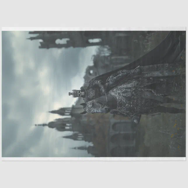 Decoupage Skeleton Gothic King Black Horse Tissue Paper | Zazzle