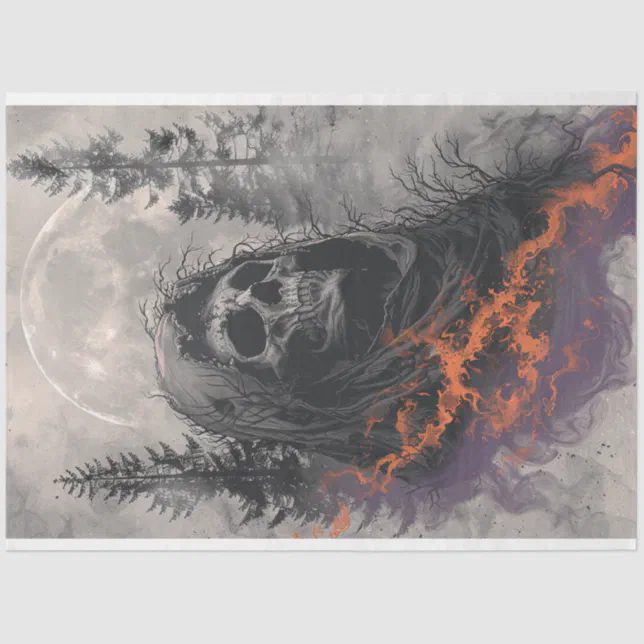 Decoupage Supernatural Hooded Skull Theme Tissue Paper | Zazzle