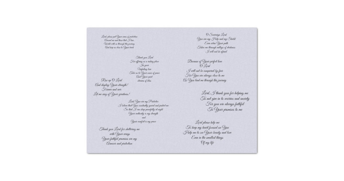 Decoupage Tissue with Christian Prayers Tissue Paper | Zazzle