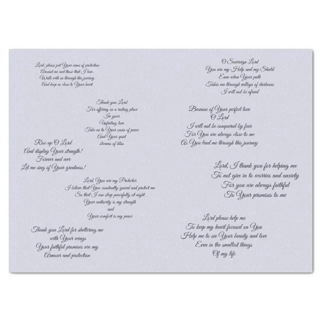 Decoupage Tissue with Christian Prayers Tissue Paper | Zazzle