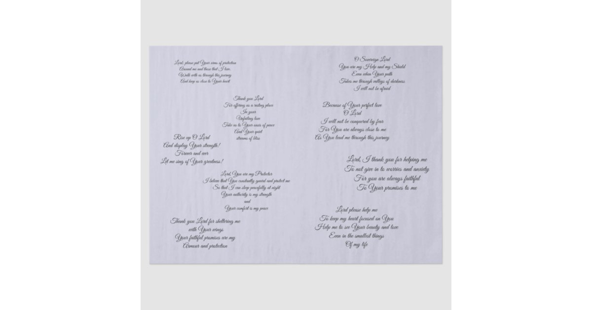 Decoupage Tissue with Christian Prayers Tissue Paper | Zazzle