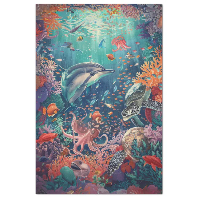 Decoupage Underwater Ocean Sealife Tissue Paper | Zazzle