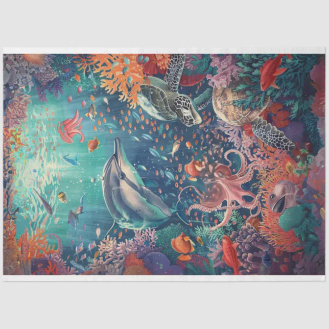 Decoupage Underwater Ocean Sealife Tissue Paper | Zazzle