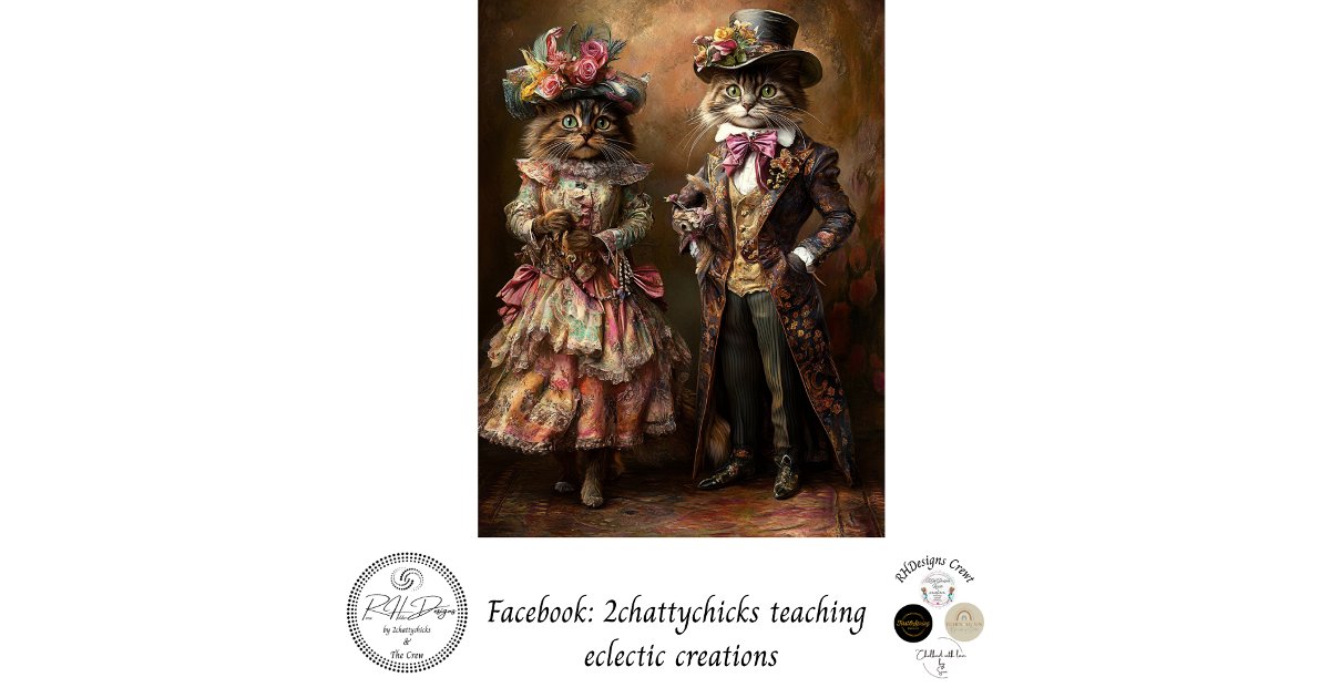 Decoupage Victorian-era Dressed Cats Tissue Paper | Zazzle