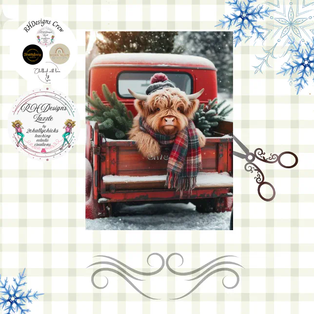 Decoupage Vintage Red Truck Winter Scene Tissue Paper | Zazzle