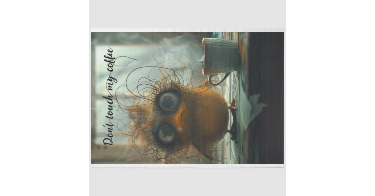 Decoupage Wackadoodle Don't Touch My Coffee Bird Tissue Paper | Zazzle