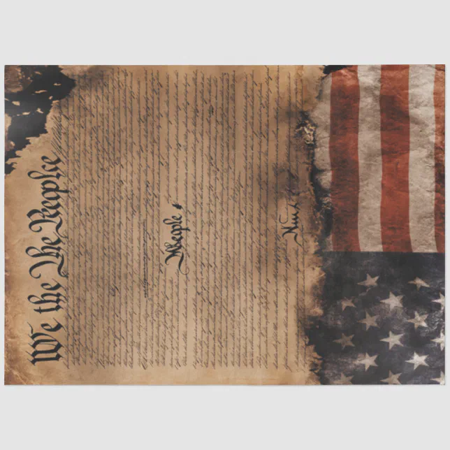 Decoupage We The People Constitution Flag Tissue Paper | Zazzle