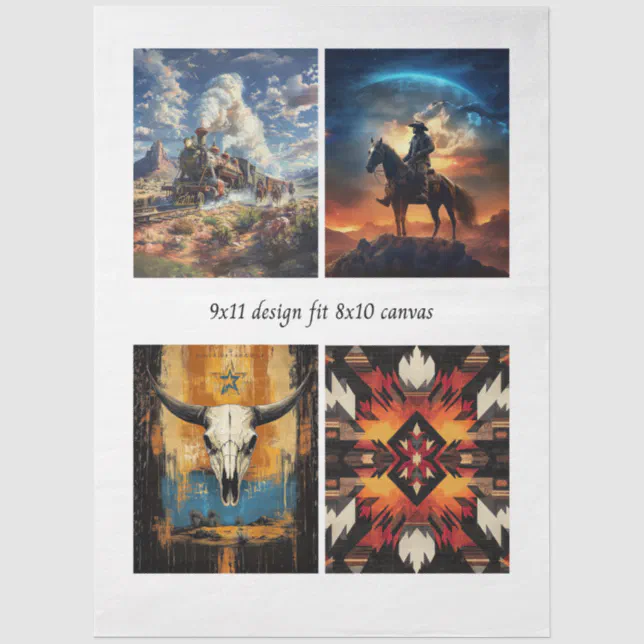 Decoupage Western & Tribal 8x10 Canvas Designs Tissue Paper | Zazzle