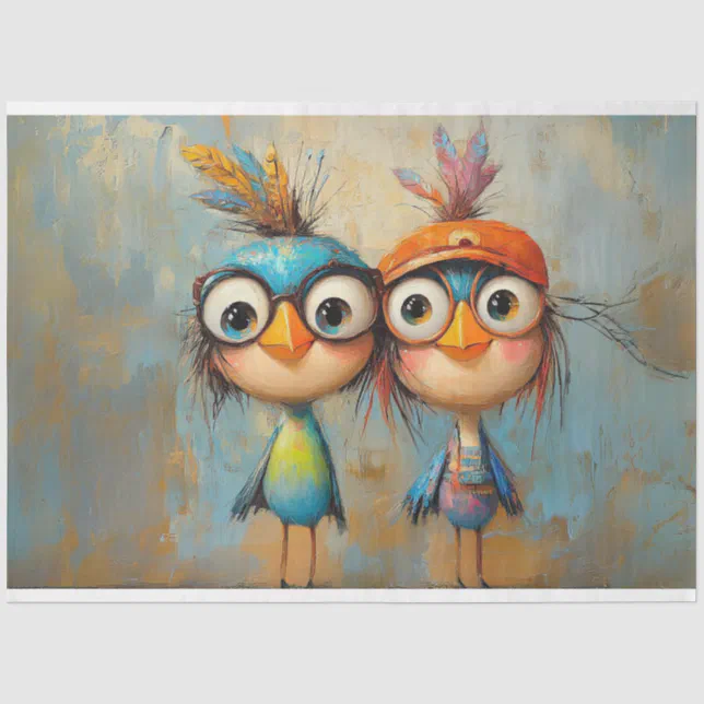 Decoupage Whimsical Character Wackadoodle Brothers Tissue Paper | Zazzle