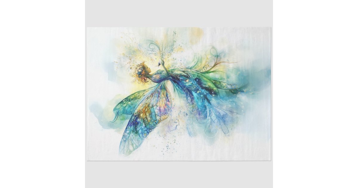Decoupage Whimsical Fantasy Land Fairy Tissue Paper | Zazzle