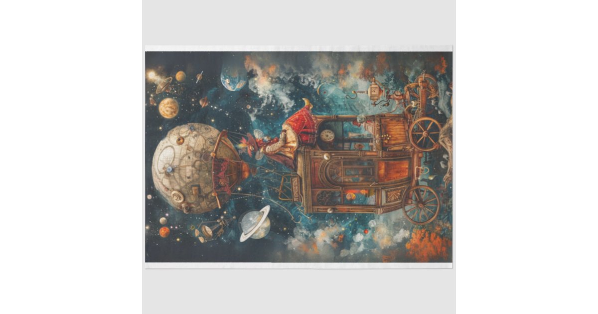 Decoupage Whimsical Hot Air Balloon Rides Tissue Paper | Zazzle