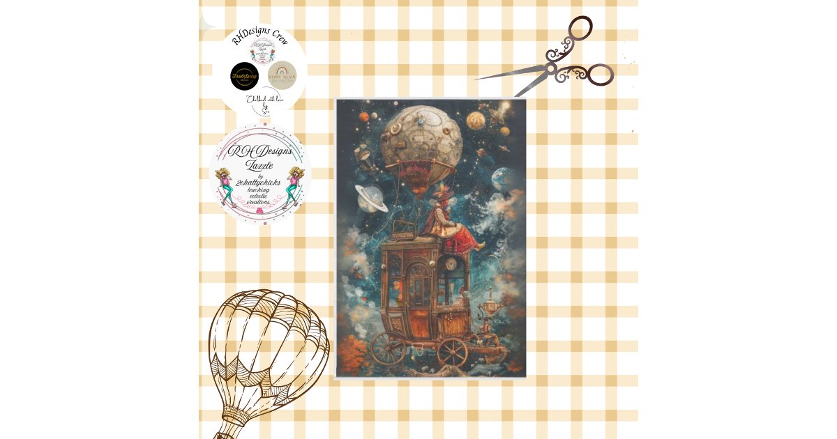 Decoupage Whimsical Hot Air Balloon Rides Tissue Paper | Zazzle