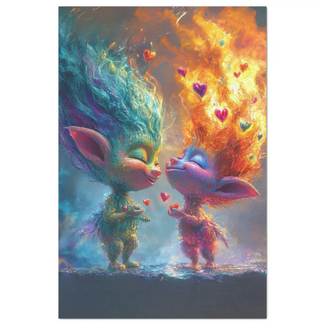 Decoupage Whimsical Little Creatures Glowing Hair Tissue Paper | Zazzle