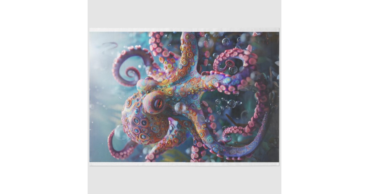 Decoupage Whimsical Octopus Photography Tissue Paper | Zazzle