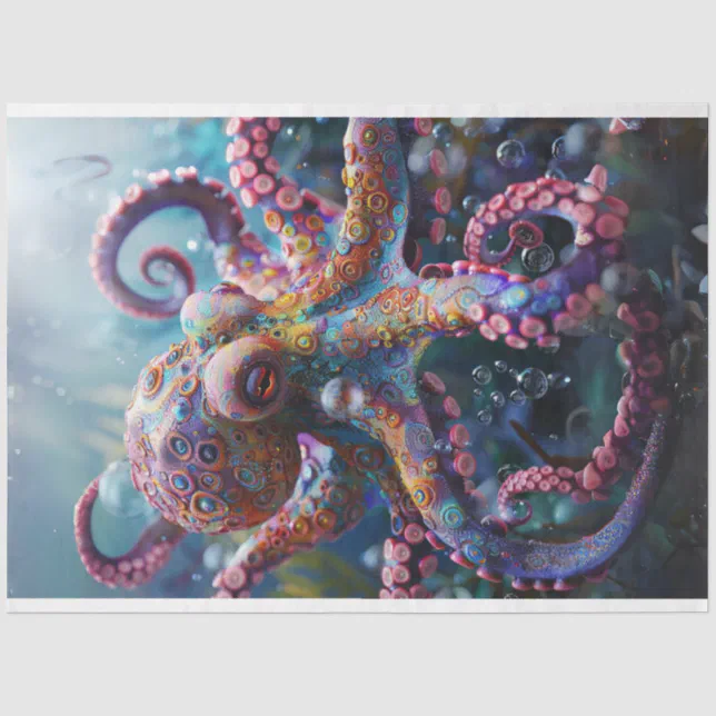 Decoupage Whimsical Octopus Photography Tissue Paper | Zazzle