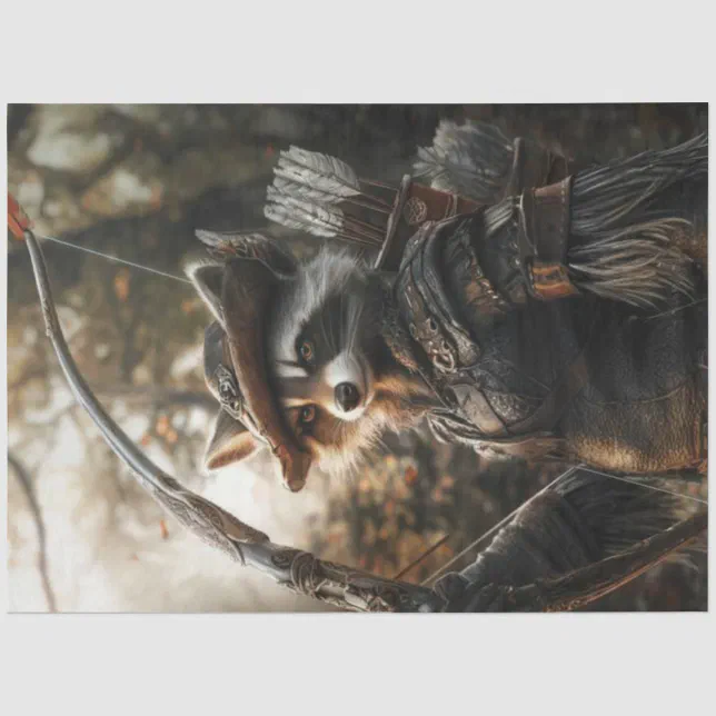 Decoupage Whimsical Racoon Robyn Hood of Forest Tissue Paper | Zazzle