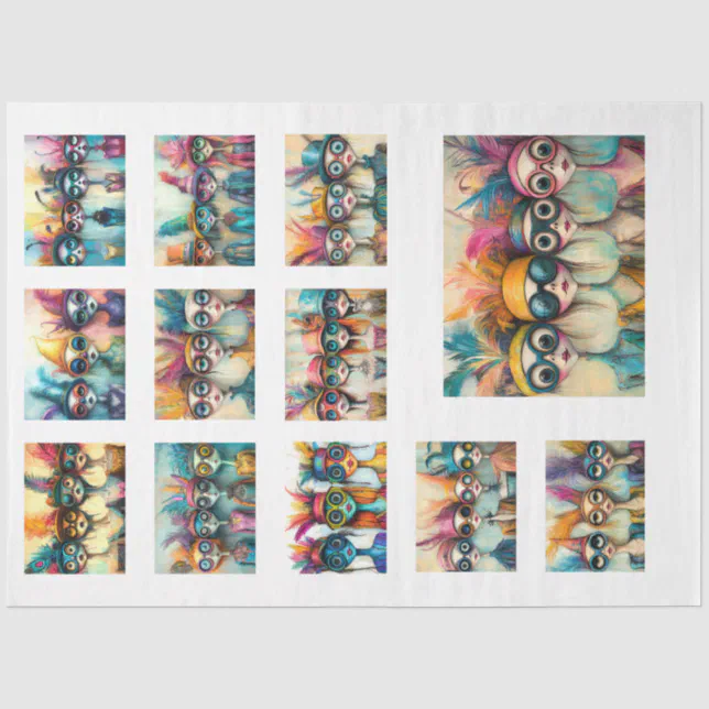 Decoupage Whimsical Wackadoodle Bridge Ladies 1 Tissue Paper | Zazzle