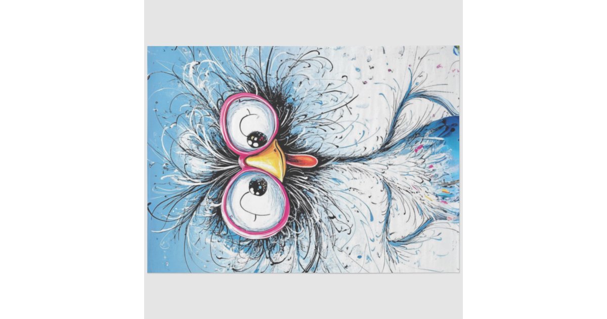 Decoupage Whimsical Wirehaired Wackadoodle Ostrich Tissue Paper | Zazzle