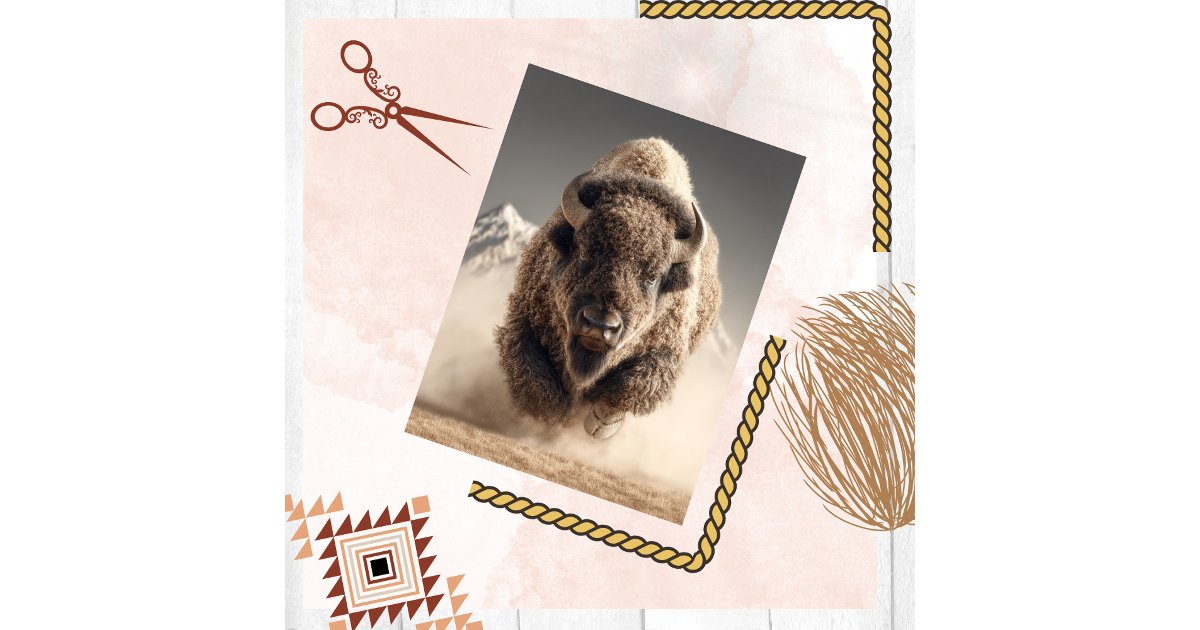 Decoupage Wild Bison Dustborne Charge Desert Tissue Paper | Zazzle