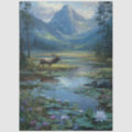 Decoupage Winter Scene Elk Hunting Tissue Paper | Zazzle