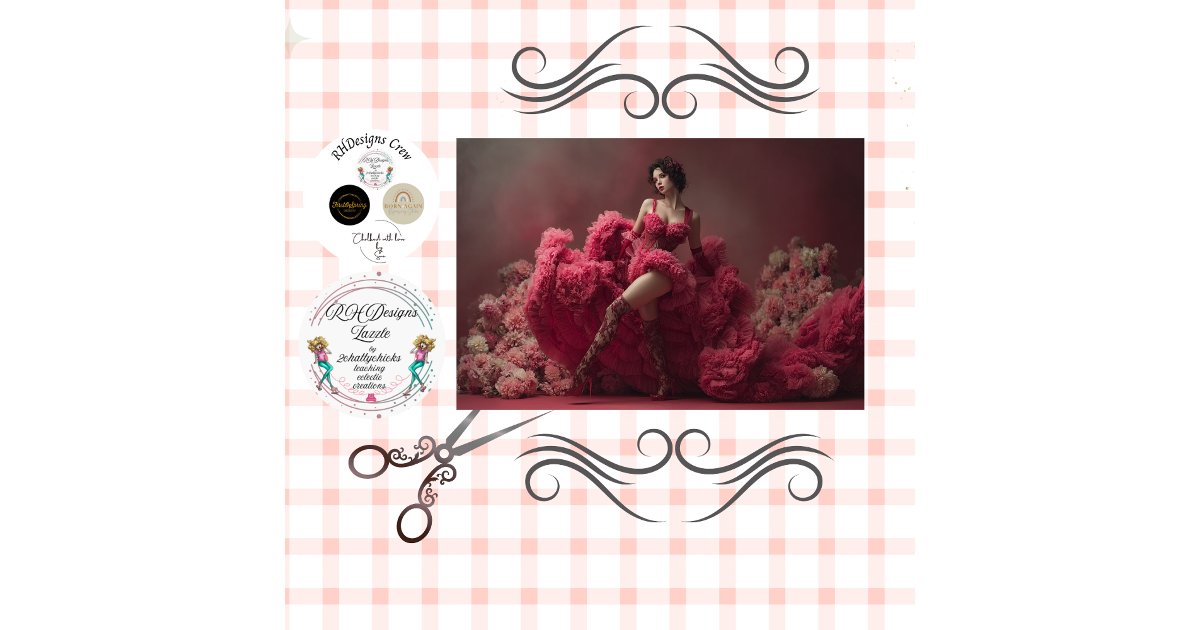 Decoupage Woman Dramatic Ruffles for Valentine Tissue Paper | Zazzle