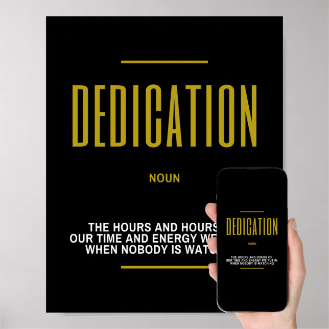 Dedication Inspirational Quote On Success Poster | Zazzle