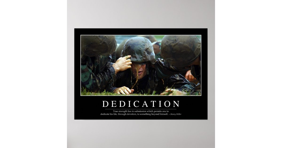 Dedication: Inspirational Quote Poster | Zazzle