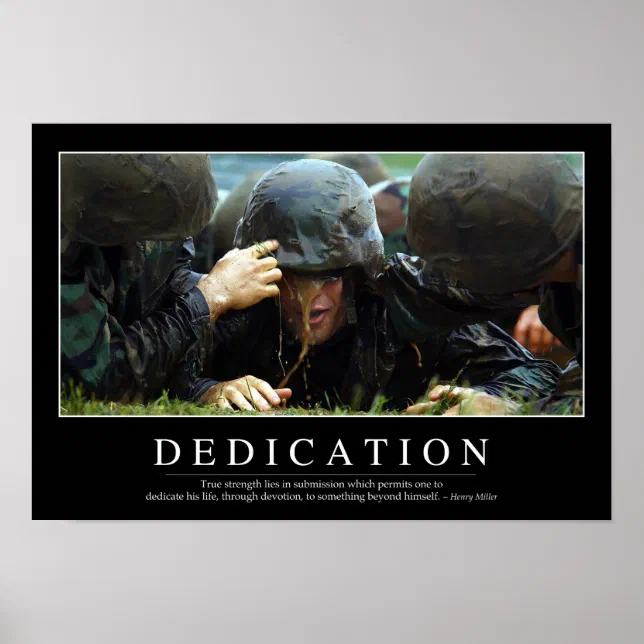 Dedication: Inspirational Quote Poster | Zazzle