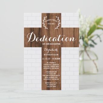 Dedication Invitation, Cross, Baptism, Christening Invitation | Zazzle