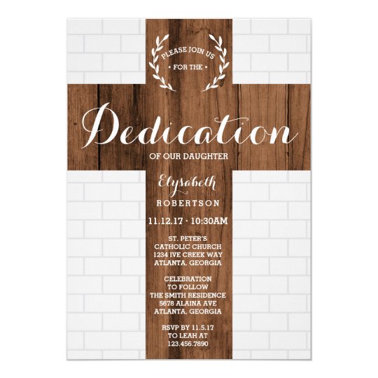 Dedication Invitation, Cross, Baptism, Christening Invitation | Zazzle.com