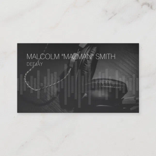 Deejay Disc Jockey DJ Sound Wave Headphones Business Card | Zazzle