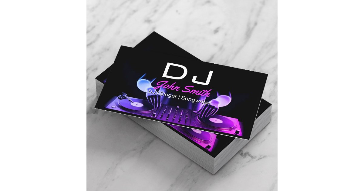 Deejay DJs Mixing Music Modern Music Event Business Card | Zazzle