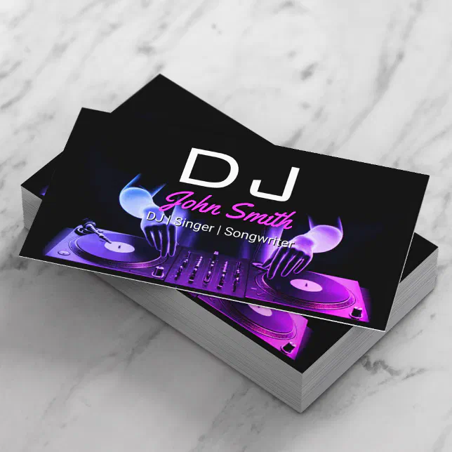 Deejay DJs Mixing Music Modern Music Event Business Card | Zazzle
