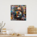 Deep and Emotional Women Face Graffiti Art Poster | Zazzle