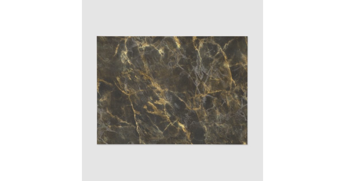 Deep Black & Gold Marble Tissue Paper | Zazzle