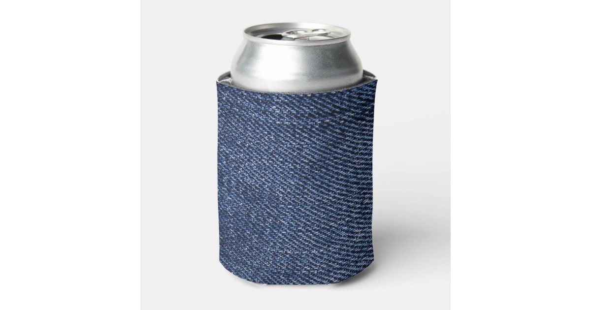 Deep Blue Denim Can Cooler | Zazzle