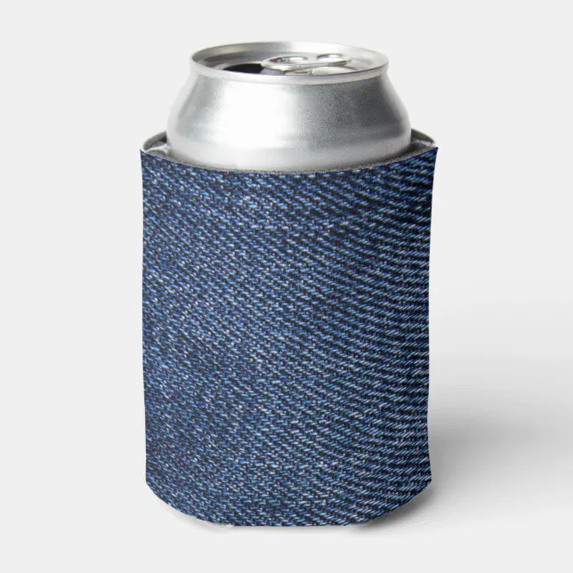 Deep Blue Denim Can Cooler | Zazzle