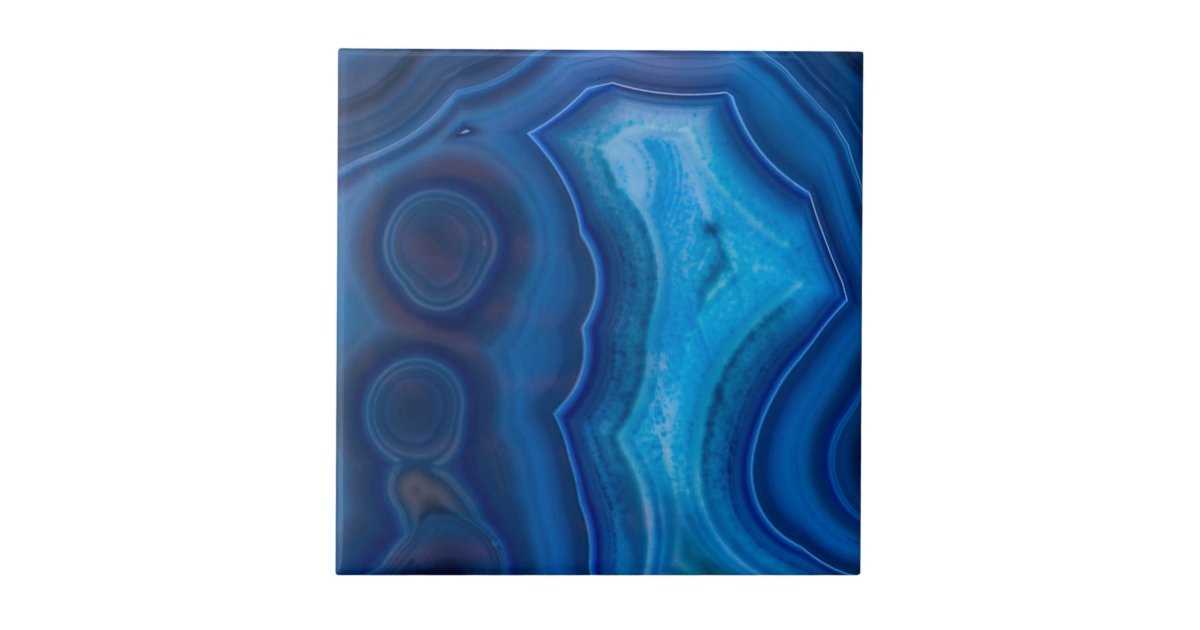 Deep Blue Lagoon Agate Ceramic Tile | Zazzle