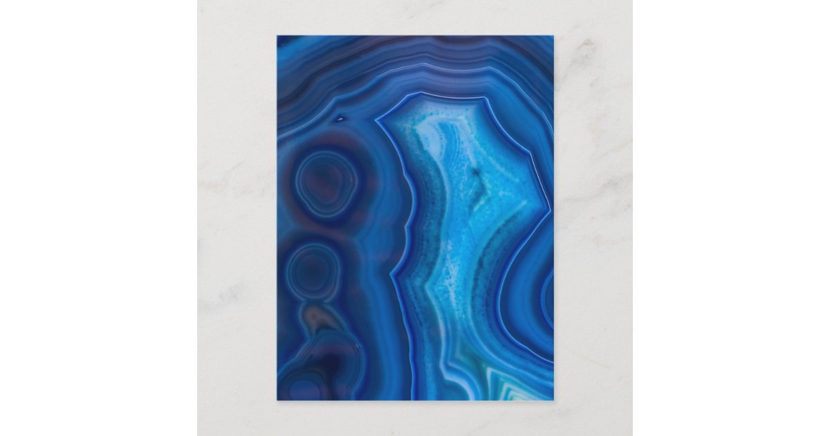 Deep Blue Lagoon Agate Postcard | Zazzle