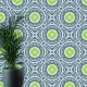 Deep Blue Lime Green White Lattice Moroccan Style Wallpaper | Zazzle
